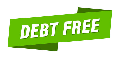 Debt free ribbon isolated band sign Royalty Free Vector