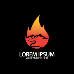 Mountain fire logo fire simple Royalty Free Vector Image