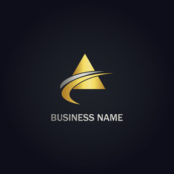 Triangle abstract loop gold logo Royalty Free Vector Image