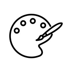 Rolling paint line icon logo Royalty Free Vector Image