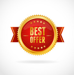 Best offer sale label medal Royalty Free Vector Image