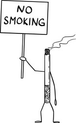 Comic cartoon broken cigarette Royalty Free Vector Image