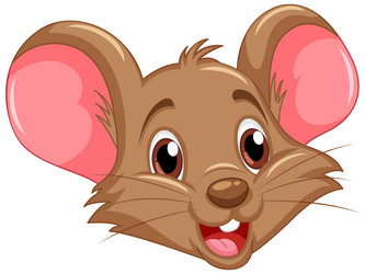 Cute rat face with smiley Royalty Free Vector Image