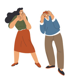 Anxious man feeling scared Royalty Free Vector Image