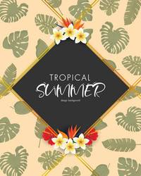 Tropical summer round frame design Royalty Free Vector Image