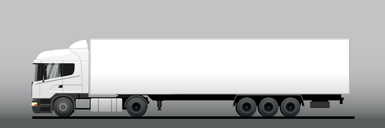 Truck lorry side view white blank template Vector Image
