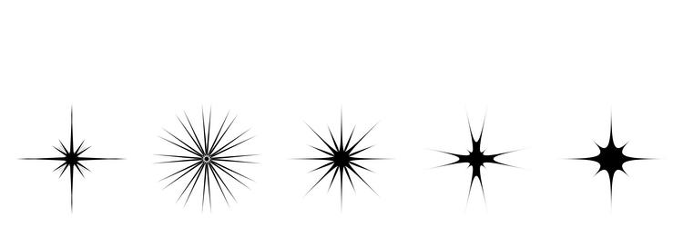 Elegant sparkle star icon collection Royalty Free Vector