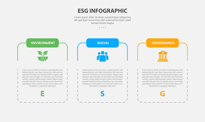 Esg infographic outline style with 3 point Vector Image