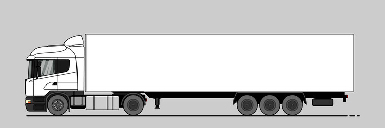 Outline truck lorry with semitrailer side view Vector Image