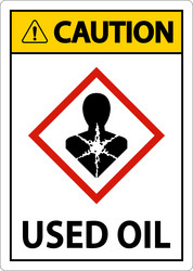 Notice used oil sign on white background Vector Image