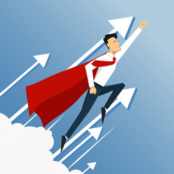 Super leader and businessman hero Royalty Free Vector Image