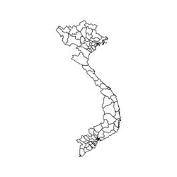 Outline simple map of vietnam Royalty Free Vector Image