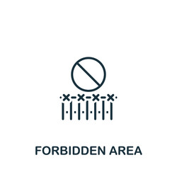 Forbidden area icon monochrome simple sign from Vector Image