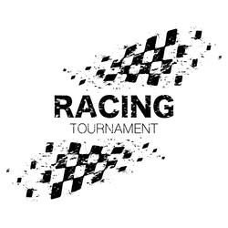 Racing flag car race sport auto rally grunge Vector Image