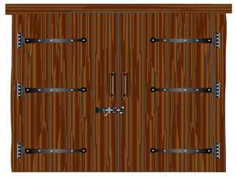 Old hardwood barn door Royalty Free Vector Image