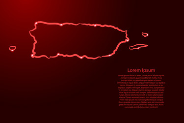 Puerto rico map from futuristic concentric red Vector Image