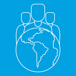World planet and people icon simple style Vector Image