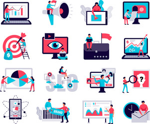 Social media square icons set Royalty Free Vector Image