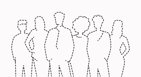 Group of people outline style Royalty Free Vector Image