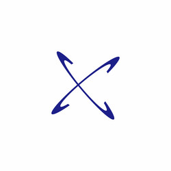 Letter ee arrow geometric symbol simple logo Vector Image