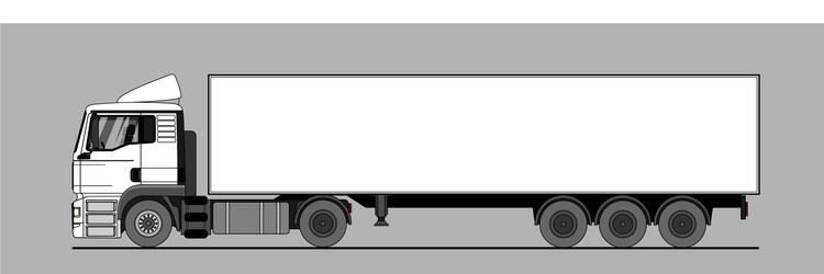 Outline truck lorry with semitrailer side view Vector Image