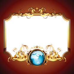 World with ornate frame Royalty Free Vector Image