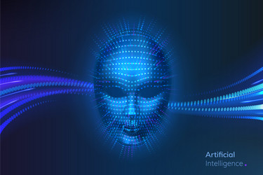 Artificial intelligence ai human head Royalty Free Vector