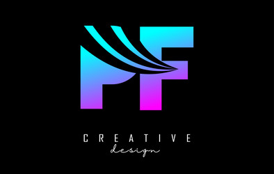 Handwritten pf p f letter logo with sparkling Vector Image