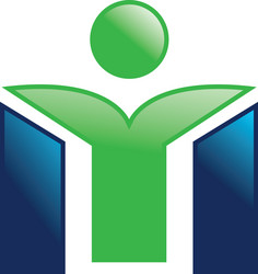 Letter m with man logo design Royalty Free Vector Image