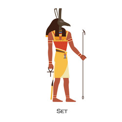 Set egyptian gods and goddesses deities Royalty Free Vector