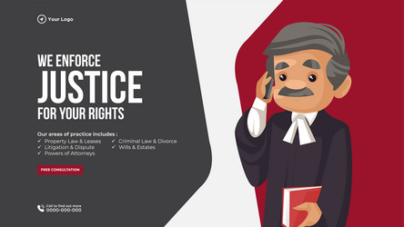 Best law service landscape banner design template Vector Image