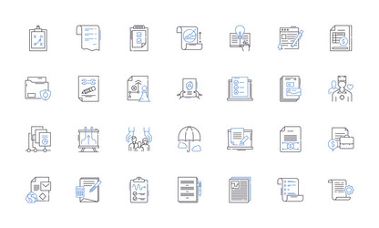 Statements line icons collection assertion claim Vector Image