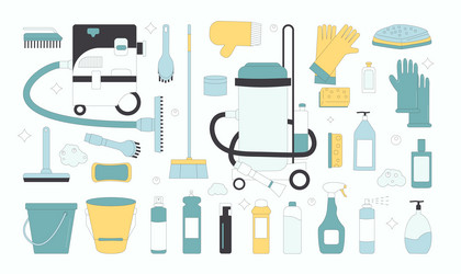 Cleaning service set isolated on white background Vector Image
