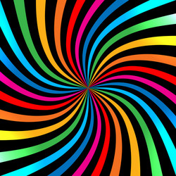 Rainbow swirl abstract figure in black background Vector Image