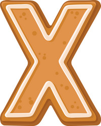 English letter x from cookies Royalty Free Vector Image