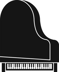 Grand piano top view icon flat style Royalty Free Vector