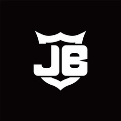 Jb logo monogram with circle shape and square Vector Image