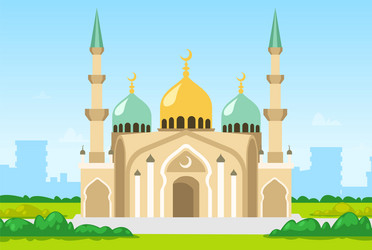 Muslim mosque isolated cartoon classic Royalty Free Vector
