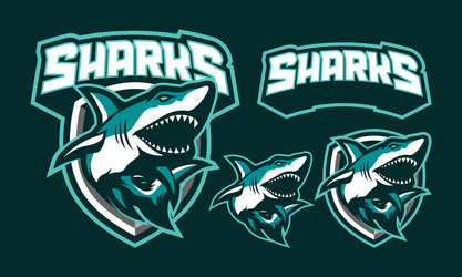Shark baseball mascot Royalty Free Vector Image