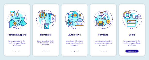 Multicolor c2c layout with line icons Royalty Free Vector