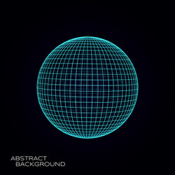 Sphere grid 3d wireframe spheres line globe Vector Image