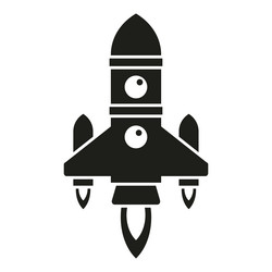 Ship launch icon simple rocket fire Royalty Free Vector