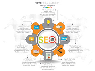 Infographic concept seo infographics Royalty Free Vector