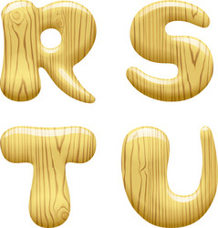 Wood alphabet letters Royalty Free Vector Image