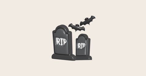 3d grave for halloween rip ancient Royalty Free Vector Image