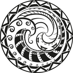 Shell with ornaments in the style of maori Vector Image