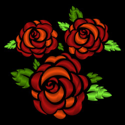 Red roses embroidery Royalty Free Vector Image
