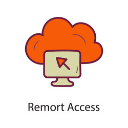 Remote access outline icon design da Royalty Free Vector