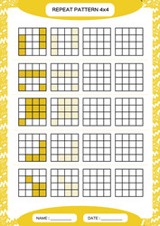 Repeat yellow blue pattern cube grid with squares Vector Image