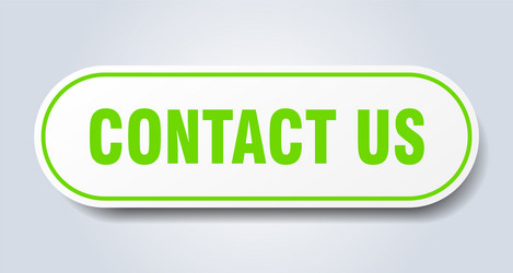 Contact us round green sticker isolated on white Vector Image